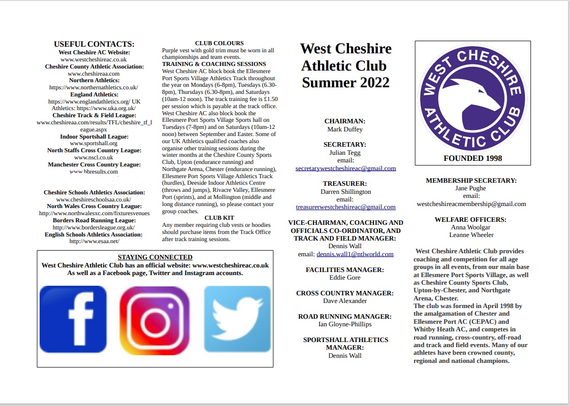 About Us - West Cheshire Athletic Club